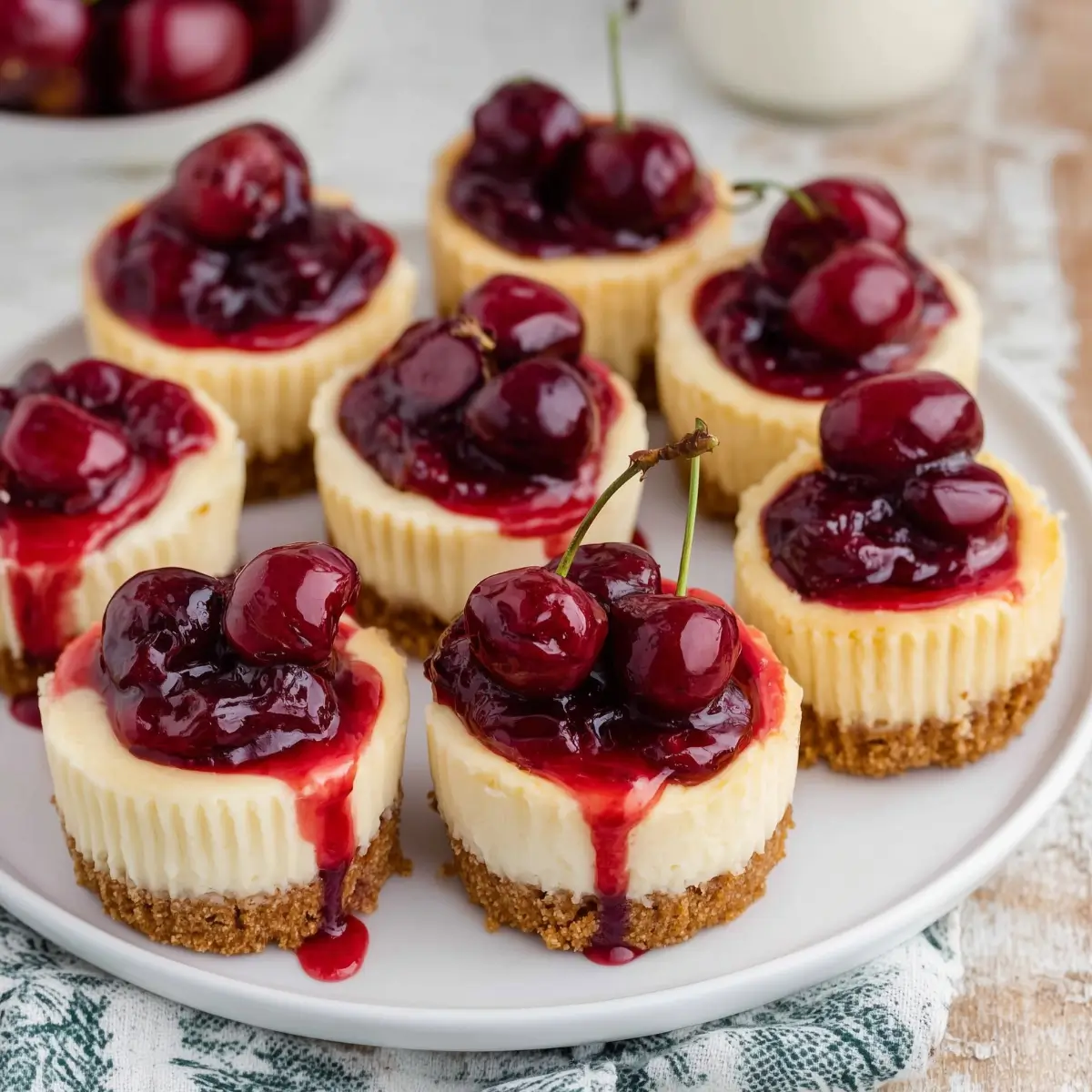 Mini Cherry Cheesecakes – Easy , Creamy Party Favorite - Bitten Sweet Blog